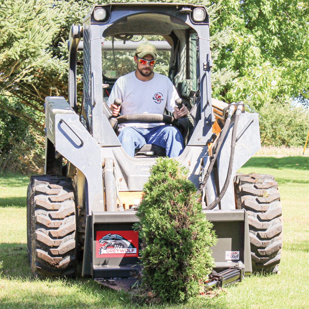 GreyWolf™ Skid Steer Tree Puller | Tree Removal | GreyWolf™ Attachments